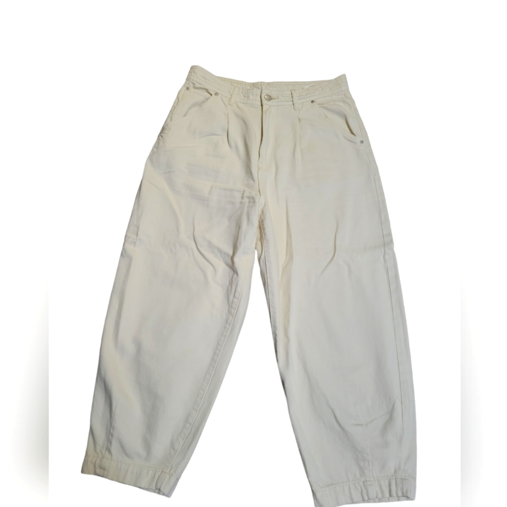 Coupe Balloon Baggy Ultra High Rise Cream Color Jeans… - Gem